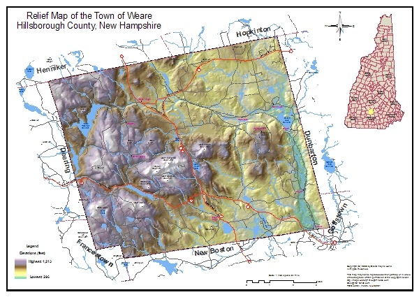 New Hampshire Relief Maps
